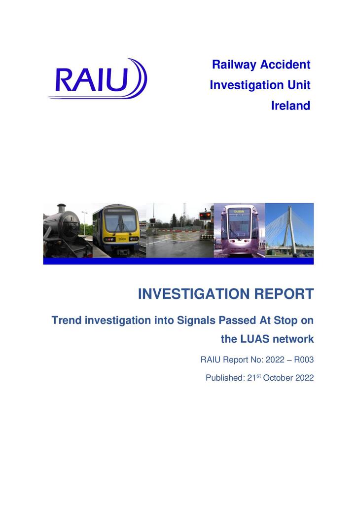 Trend investigation into Signals Passed At Stop on the Luas network ...